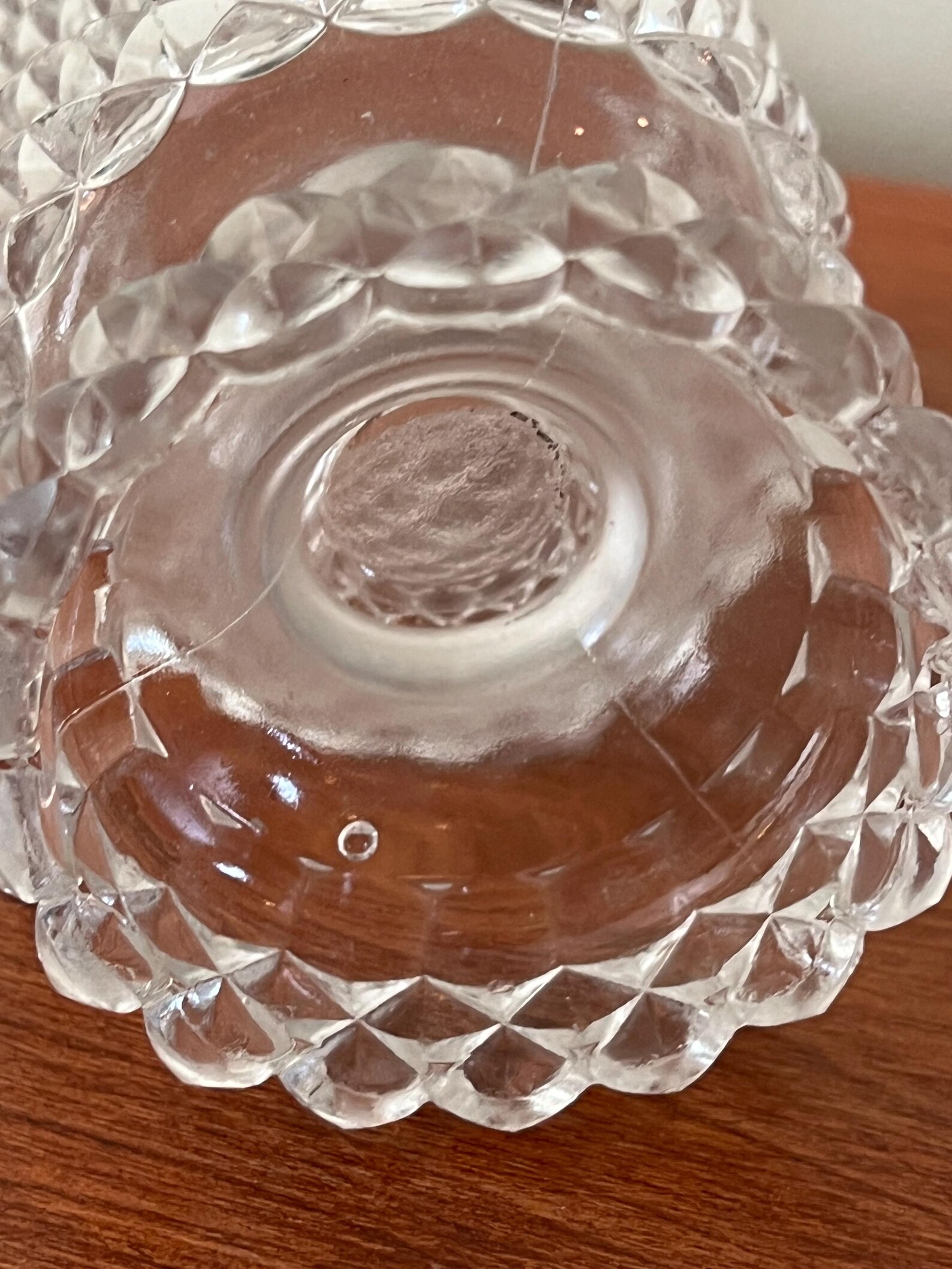 Antique Diamond Pattern Spooner Spill Vase EAPG Crystal Glass Water Cup ...