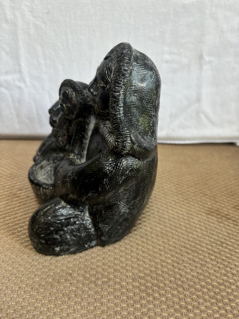 Vintage Inuit Mother & Child Cast Iron Figurine: the Wolf Sculptures - Etsy