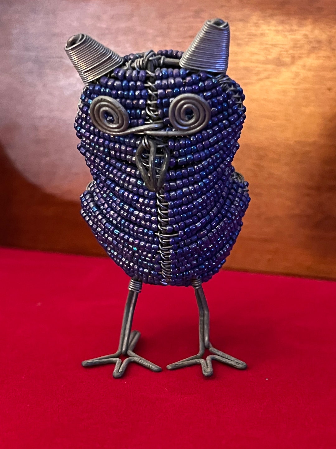 Vintage Beaded Paper Clip Owl Figurine: Handmade Owl Art - Etsy