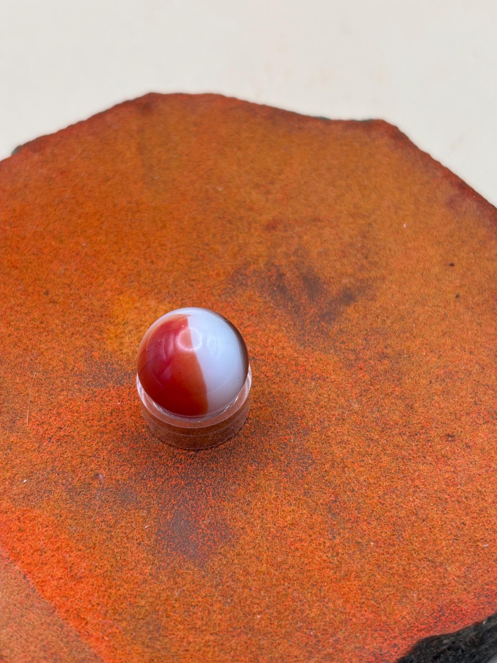 Vintage All Red Glass Marble Orange Brown White Glass Marble Lover ...
