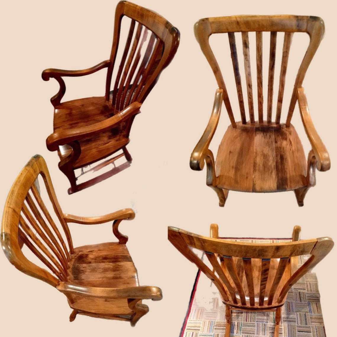 Vintage Maple Rocking Chair Rocker Cool Furniture From Lover - Etsy