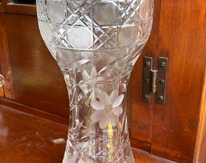 Antique American Brilliant Period Corset Vase Crystal Glass Art Lover ...