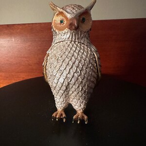 Vintage Silver Tone Metal Owl That Opens Up, Owl Trinket Box, Lover ...