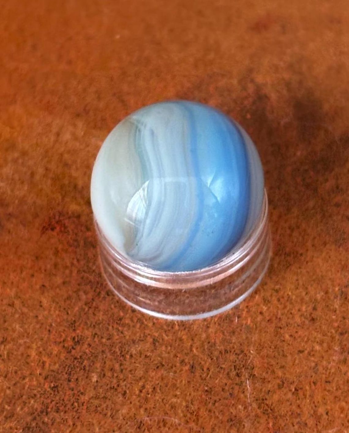 Vintage Vitro Conqueror Glass Marble Blue Starburst Style Glass Art ...