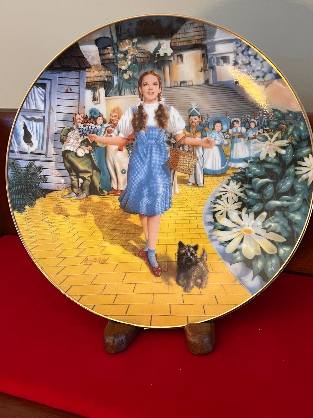 Vintage Wizard of Oz Plate: Follow the Yellow Brick Road, 22K Gold Rim ...