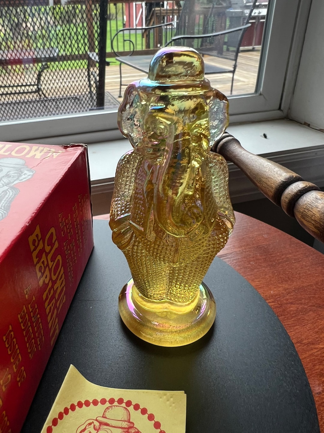 Vintage Summit Art Glass Elephant Clown Figurine: Signed Russ Vogelsong ...