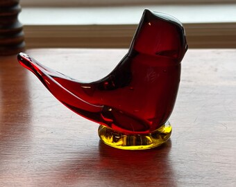 Glass Red Bird Art - Etsy