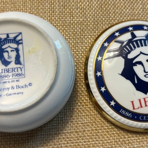Vintage Liberty Trinket Box by Villeroy & Boch USA Lady Liberty ...