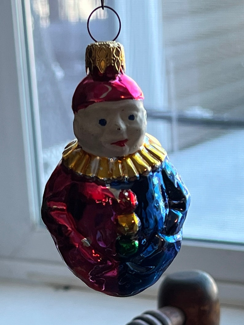 Vintage Clown Hand Blown Art Glass Ornament Made in West Germany Old ...