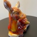 Vintage Fenton Fawn Deer Ruby Marble 1984 Special Order Satin Glass Art ...