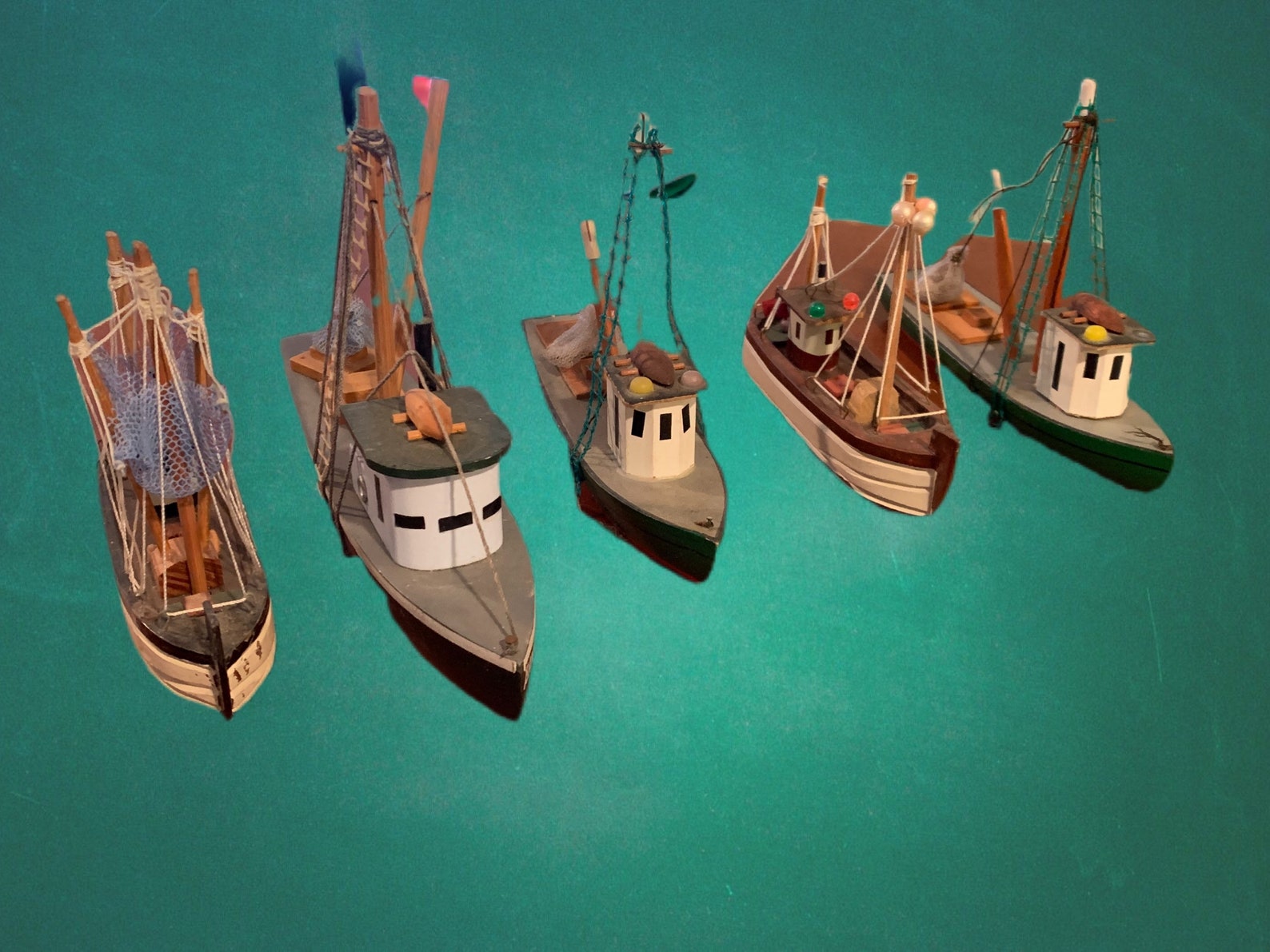 Vintage Collection of 5 Carved Wooden Sailboats Boats Folk Art - Etsy