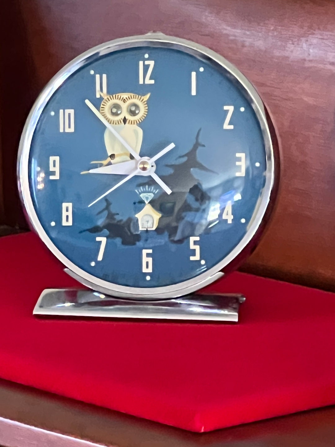 Vintage Owl Alarm Clock, Rare Owl Clock, Mid Century Style Owl Time ...