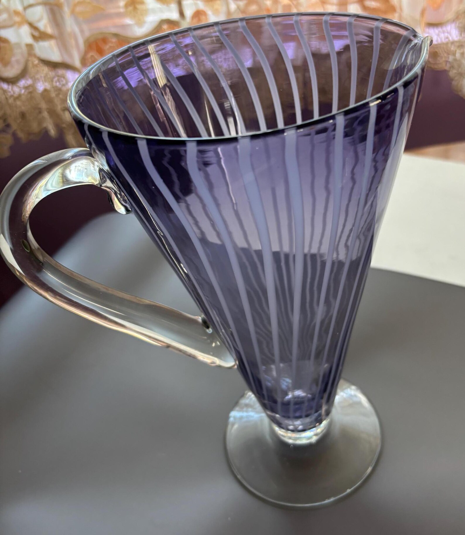 Vintage Phoenix Glass Victorian Alexandrite Pitcher Cut Crystal Glass ...