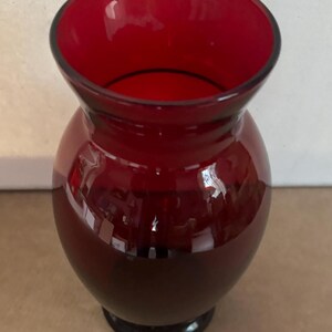 Vintage Ruby Red Glass Vase With Curvy and Fluted Top Lover Antiques ...