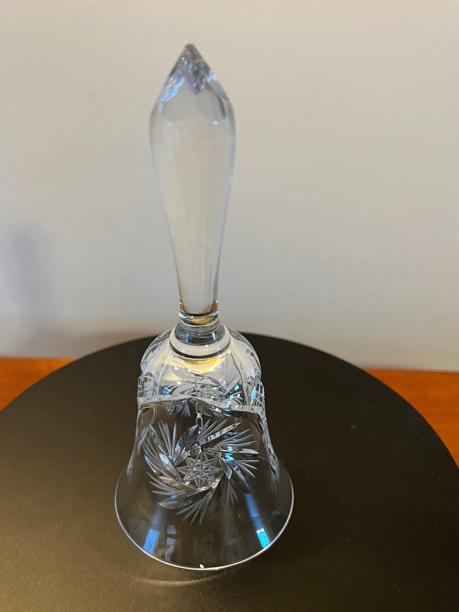 Vintage Crystal Cut Glass Bell Star of David Heavy Glass Bells Lover ...