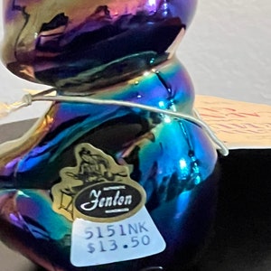 Vintage Fenton Iridescent Red Carnival Glass Bear Cub Animal Glass Art ...