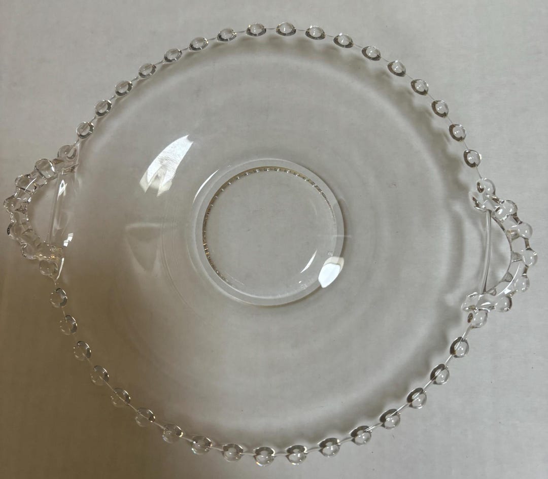 Antique Imperial Beaded Glass Candlewick Plate Platter Lover Antiques ...