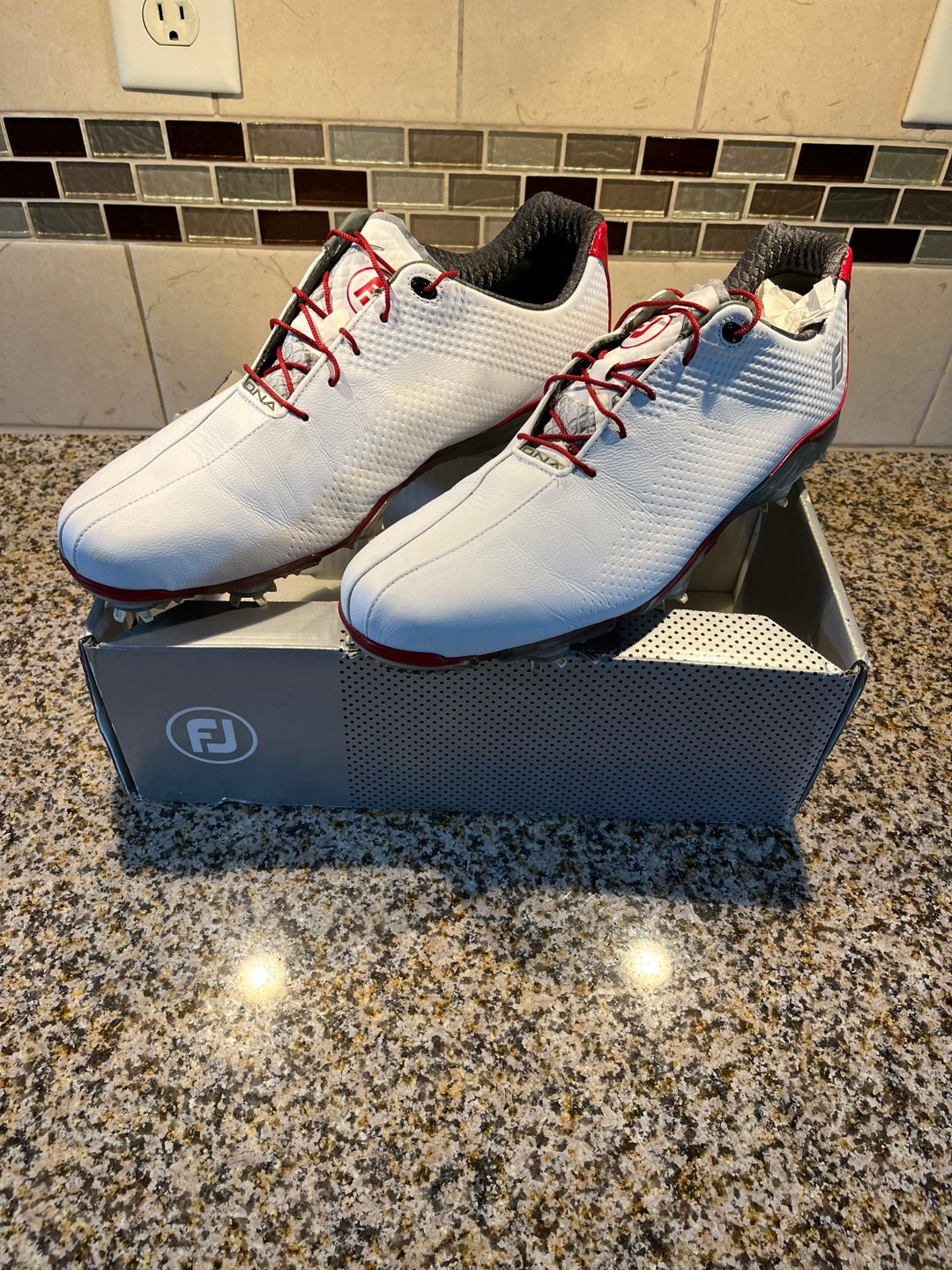 Footjoy DNA Mens Golf Shoes Size 14 Golfing Athletic Ware White/fire ...