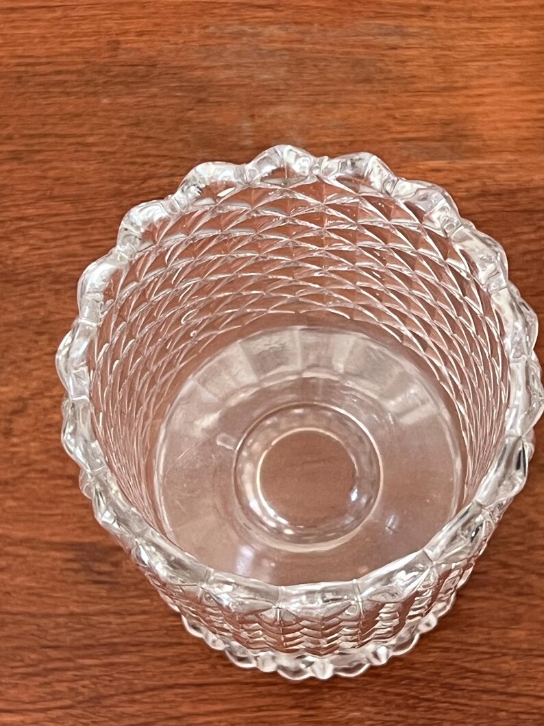 Antique Diamond Pattern Spooner Spill Vase EAPG Crystal Glass Water Cup ...