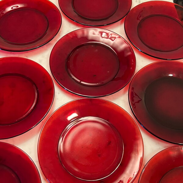 Ruby Red Plates - Etsy