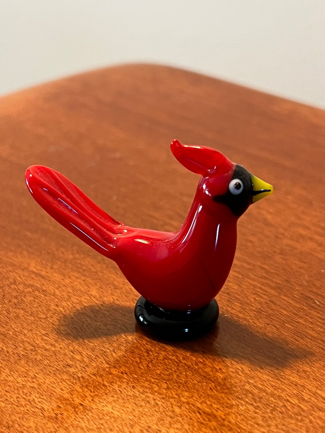 Vintage Red Cardinal Mini Small Collectible Glass Art Bird Figure ...