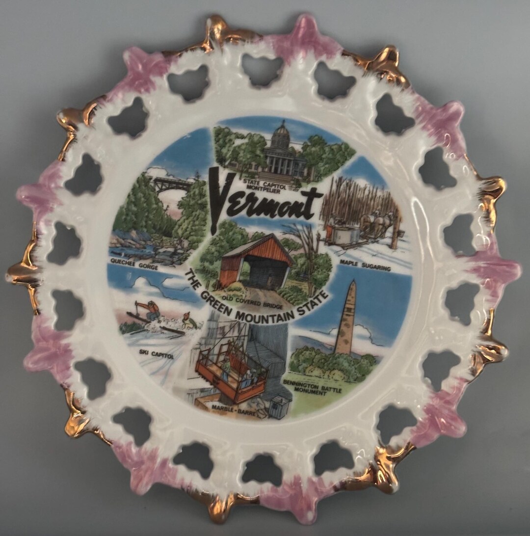 Vintage Vermont Plate the Green Mountain State Commemorative Plate by ...