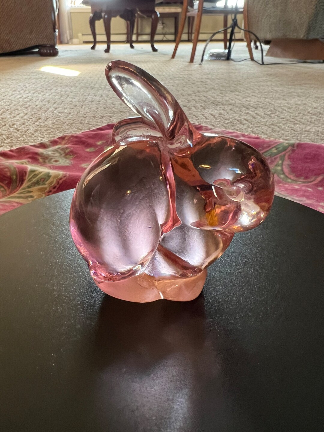 Vintage Fenton Glass Pink Rabbit Cranberry Bunny Glass Art Lover ...