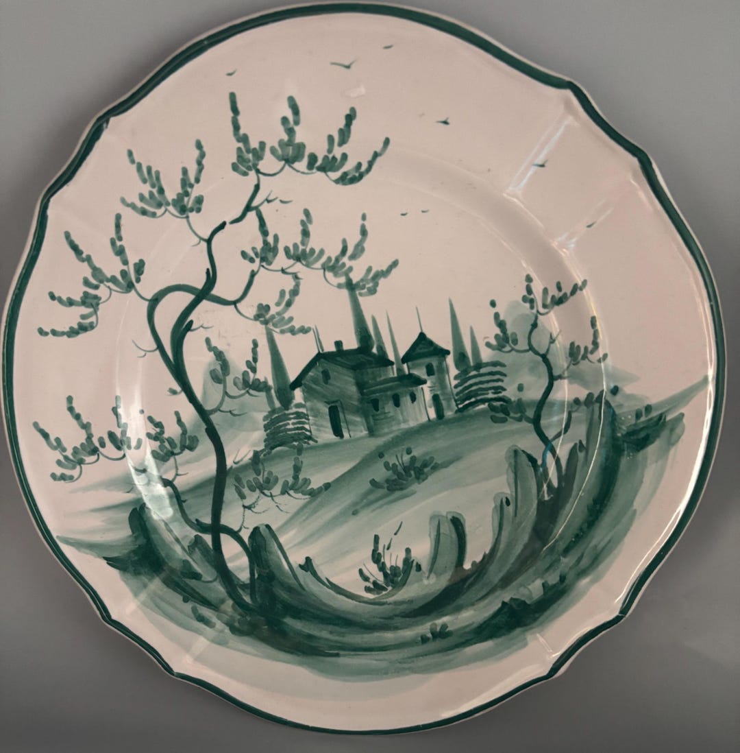 Vintage Italy Pleasant Valley Pottery Plate Hand Painted Majolica ...