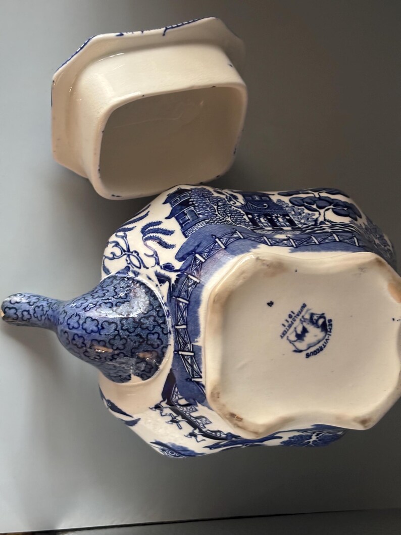 Antique Buffalo Teapot With Lid Blue & White Lover Antiques and Vintage ...
