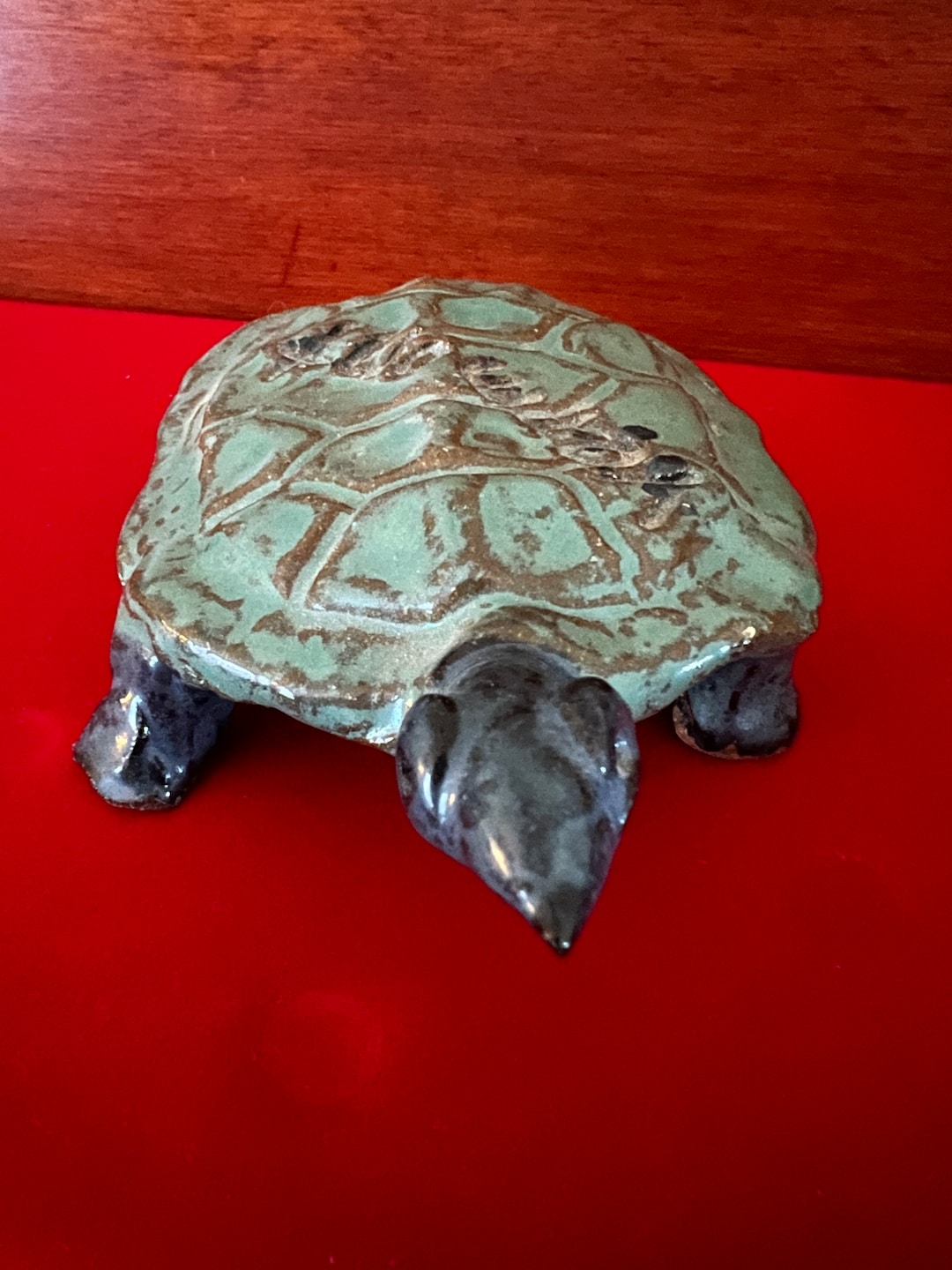 Vintage Green Turtle Pottery Art, Turtle Pottery Piece, Lover Antiques ...
