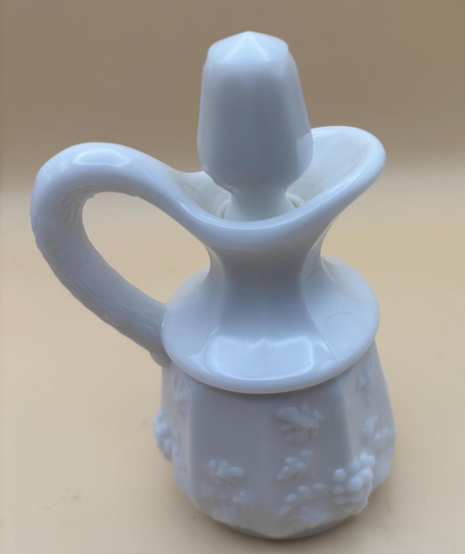 Vintage Milk Glass Cruet With Stopper Westmoreland Paneled Grape Design ...