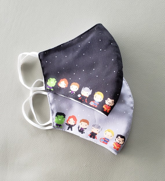 Super Heroes Face Mask Avengers Face Mask Water-repellent 3 | Etsy