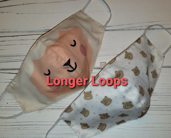 Cute Bear Face Mask Fun Design Water-repellent 3 Ply With | Etsy