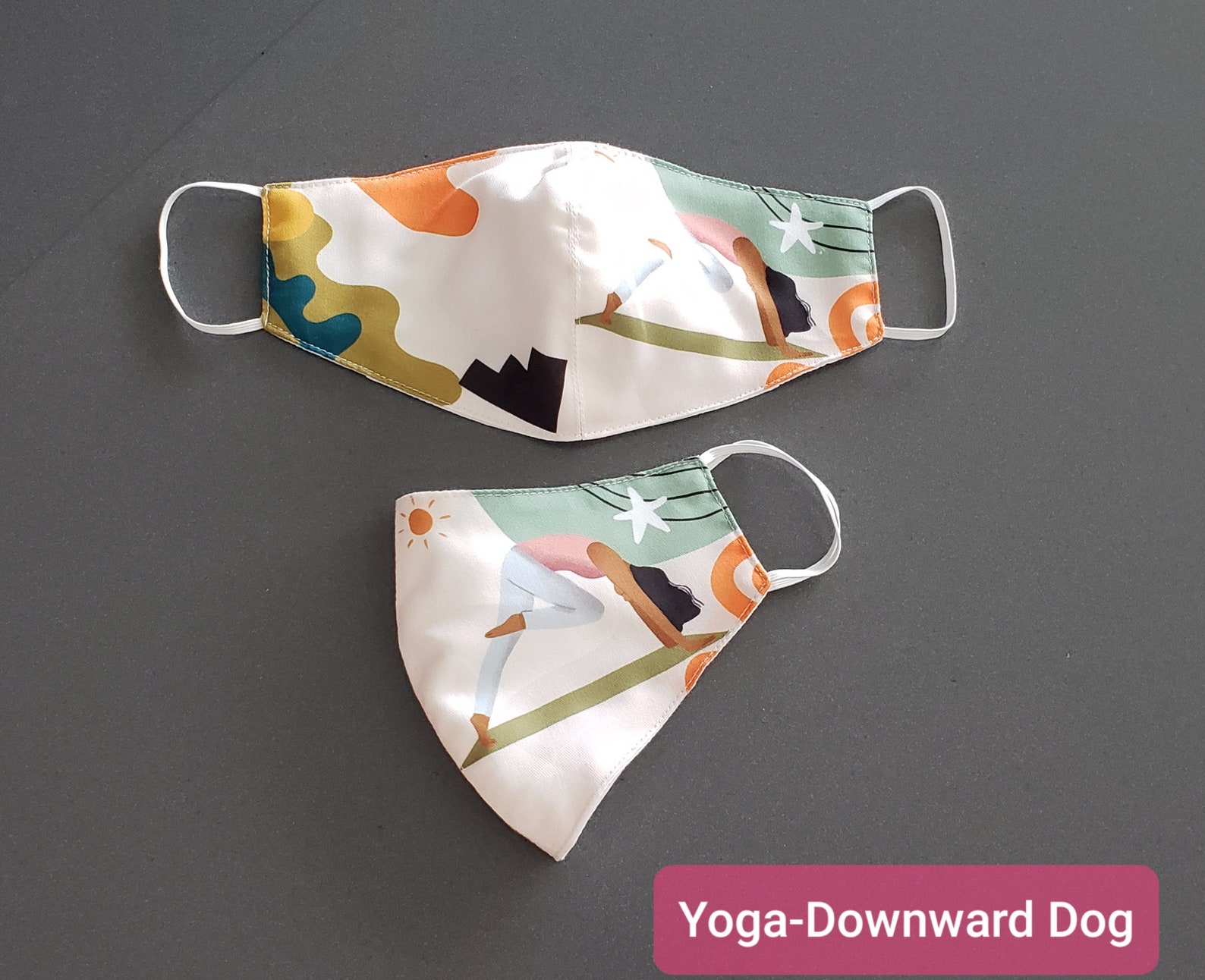 Yoga Poses Design Face Mask Soft Cotton Linings | Etsy