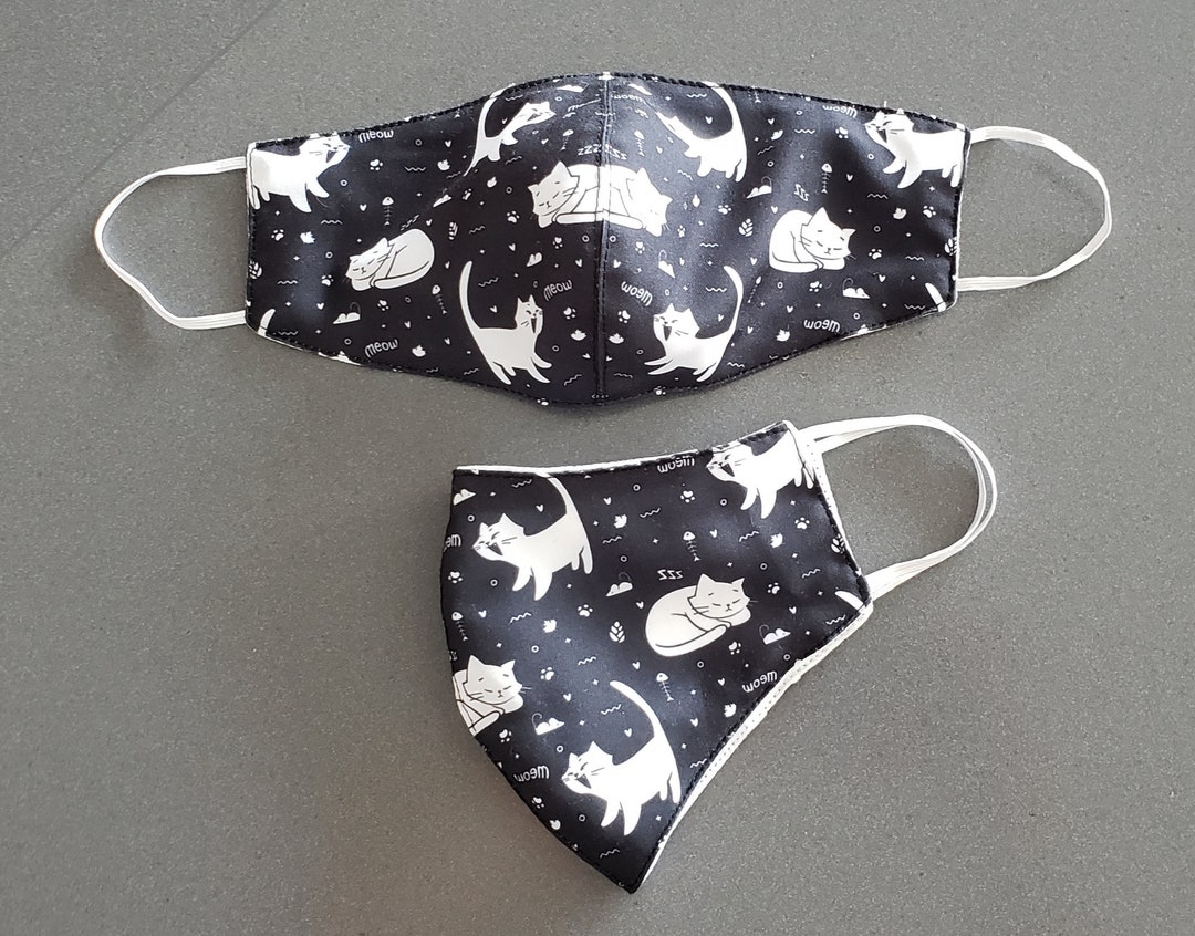 Kitty Kat Face Mask Fun Design Water-repellent 3 Ply With - Etsy