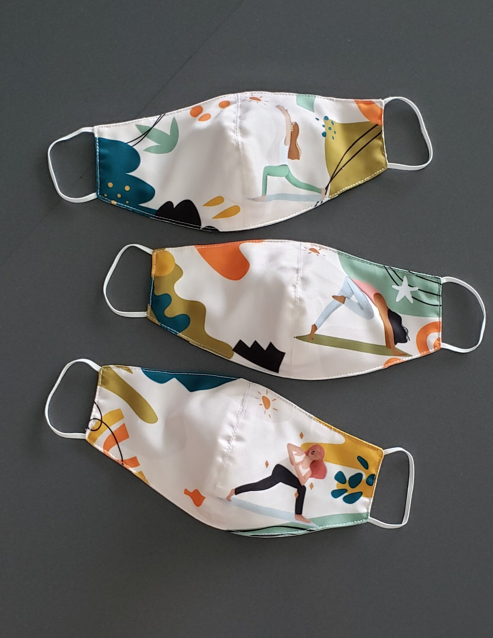 Yoga Poses Design Face Mask Soft Cotton Linings | Etsy