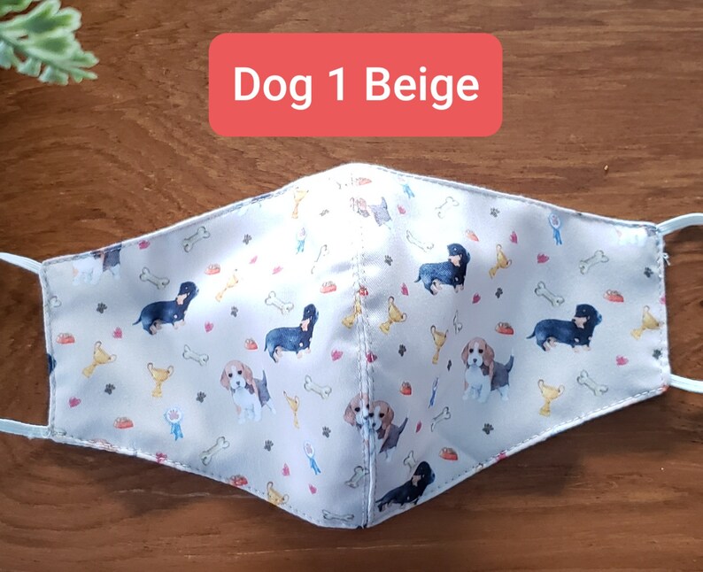 Cute Pups Beagle Dachshund Theme Face Mask Water-repellent - Etsy