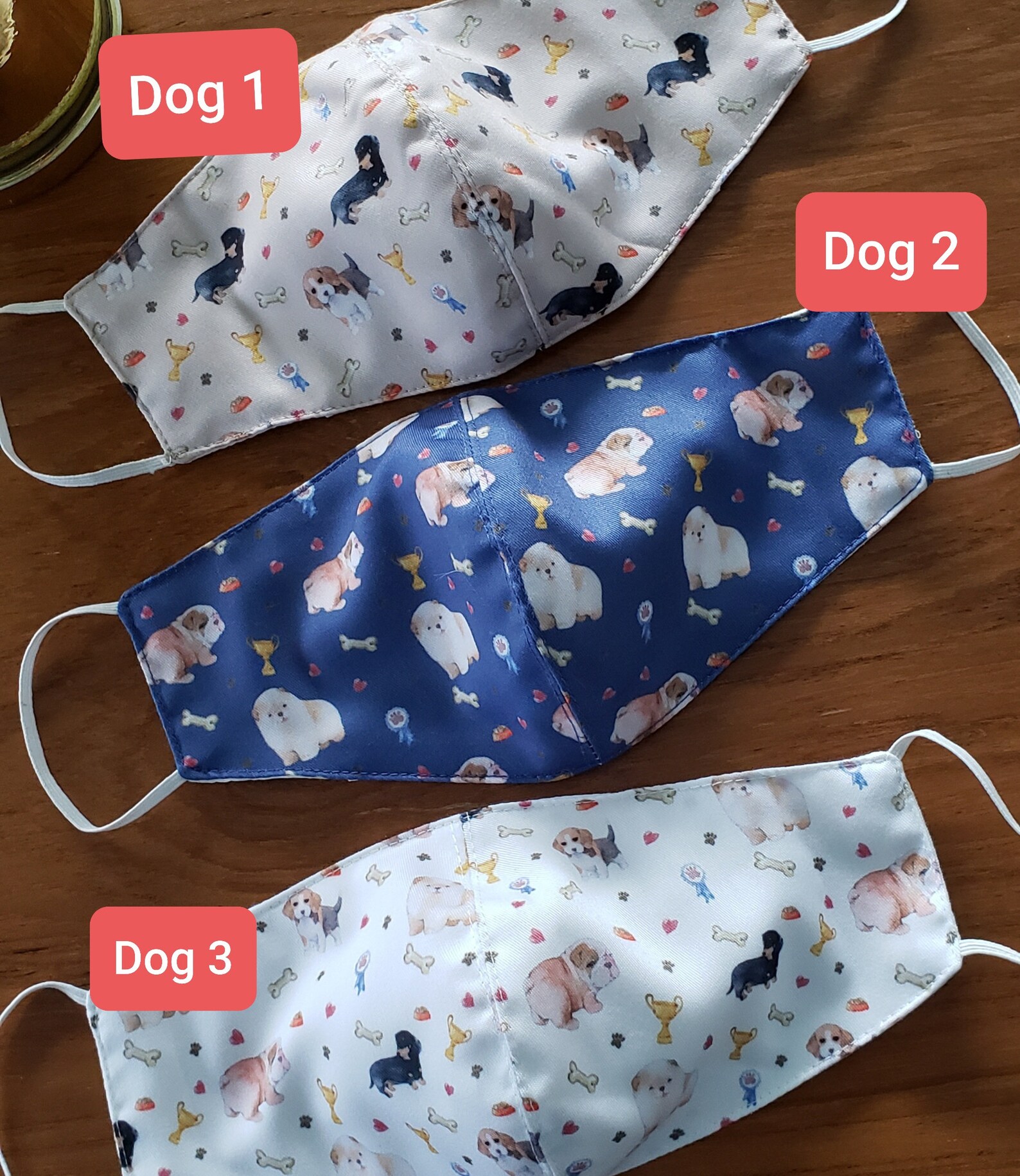 Cute Pups Beagle Dachshund Theme Face Mask Water-repellent - Etsy