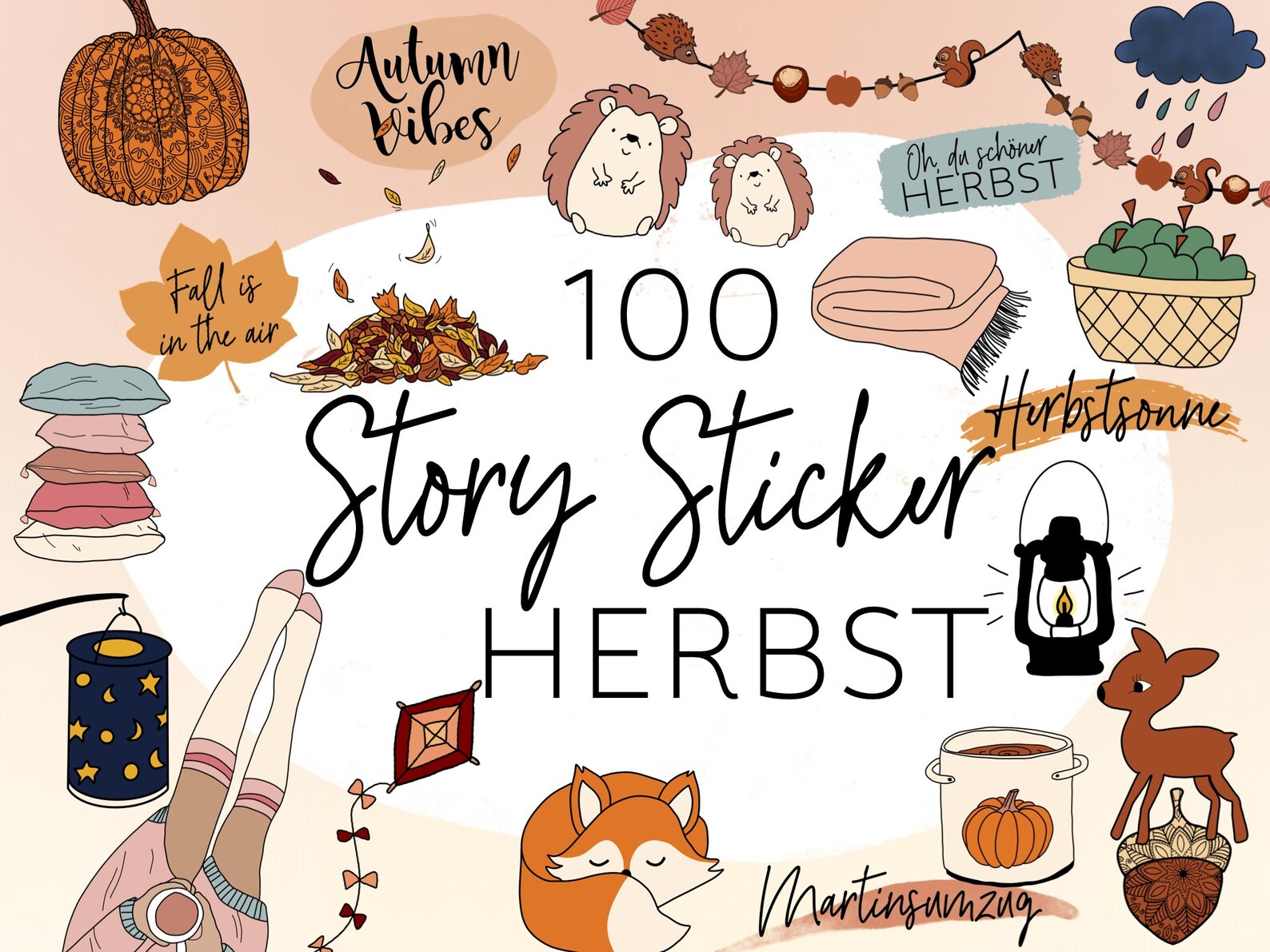 100 Story-Sticker Herbst, Instagram Story Sticker, Autumn, Fall, Daily ...