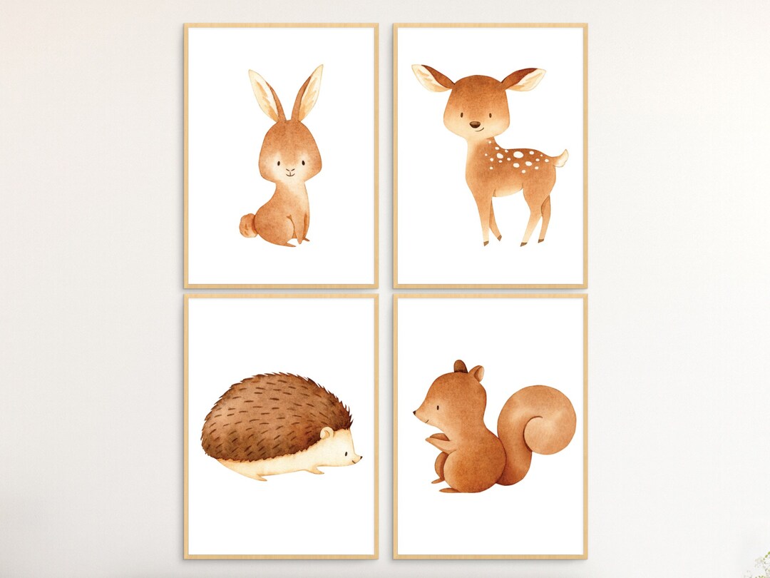 Poster Set A4 Forest Animals Children's Posters Animals - Etsy