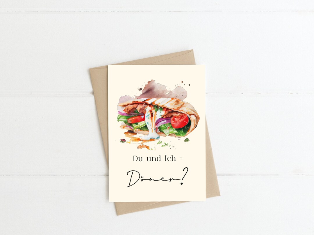 Postcard Kebab Birthday A6 Invitation to Eat Kebab Saying - Etsy