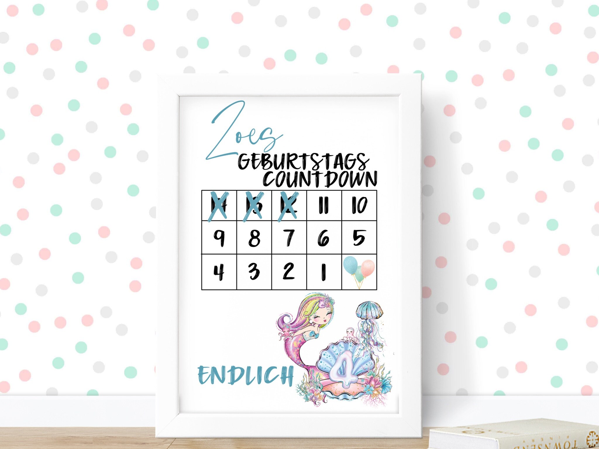 Birthday Countdown Poster Customizable 4 Years Old With - Etsy UK