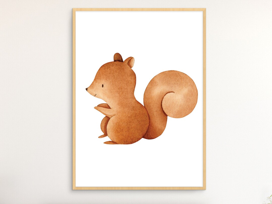 Children's Poster Squirrel A4 Forest Animals - Etsy