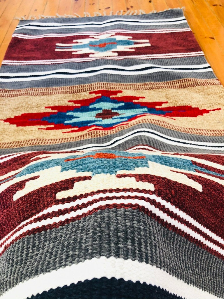 Small Western Rug Southwestern rug runner for kitchen wool | Etsy