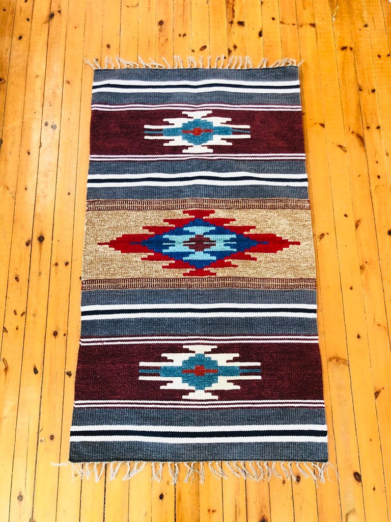 Small Western Rug Southwestern rug runner for kitchen wool | Etsy