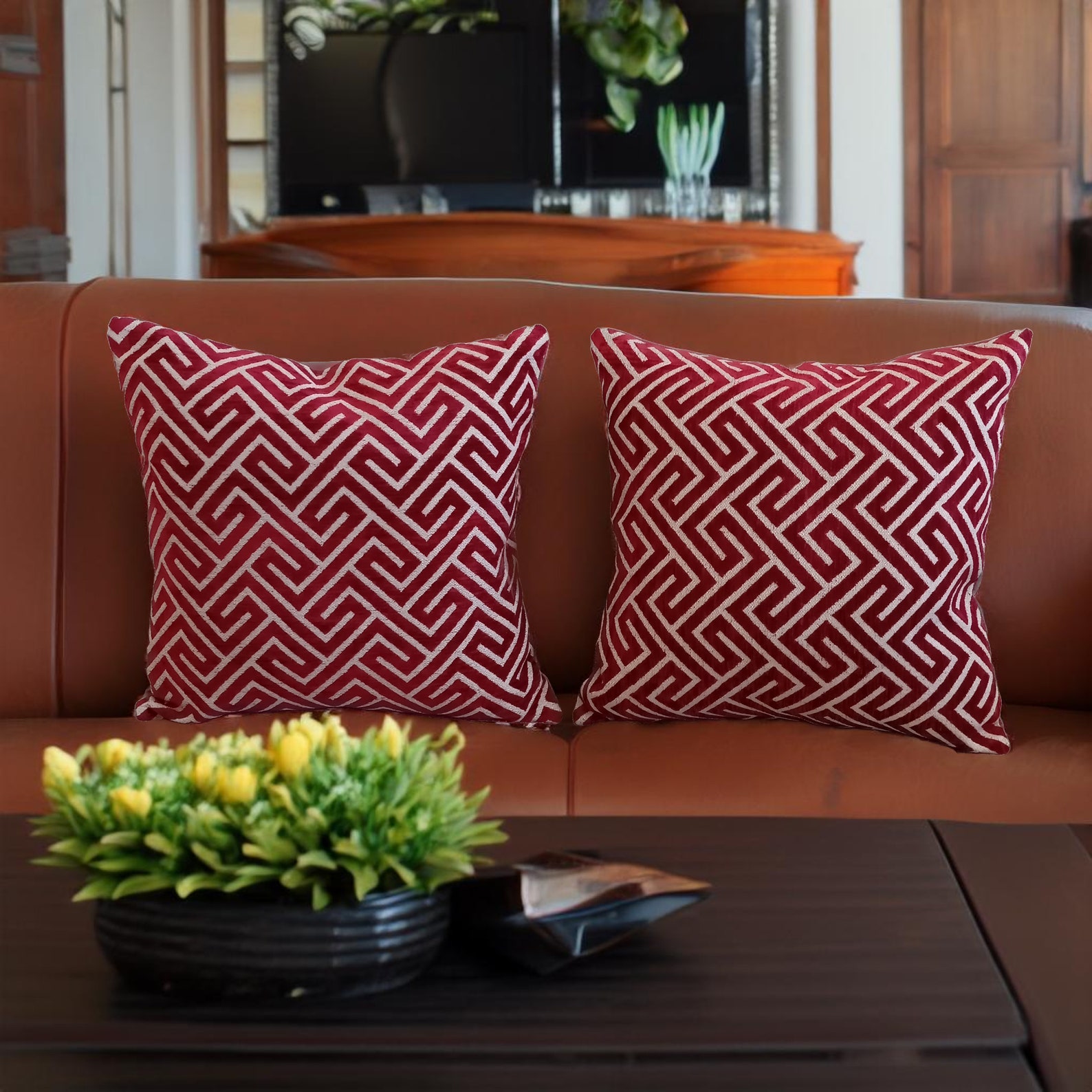 Red&road Velvet Cushion Sets - Etsy