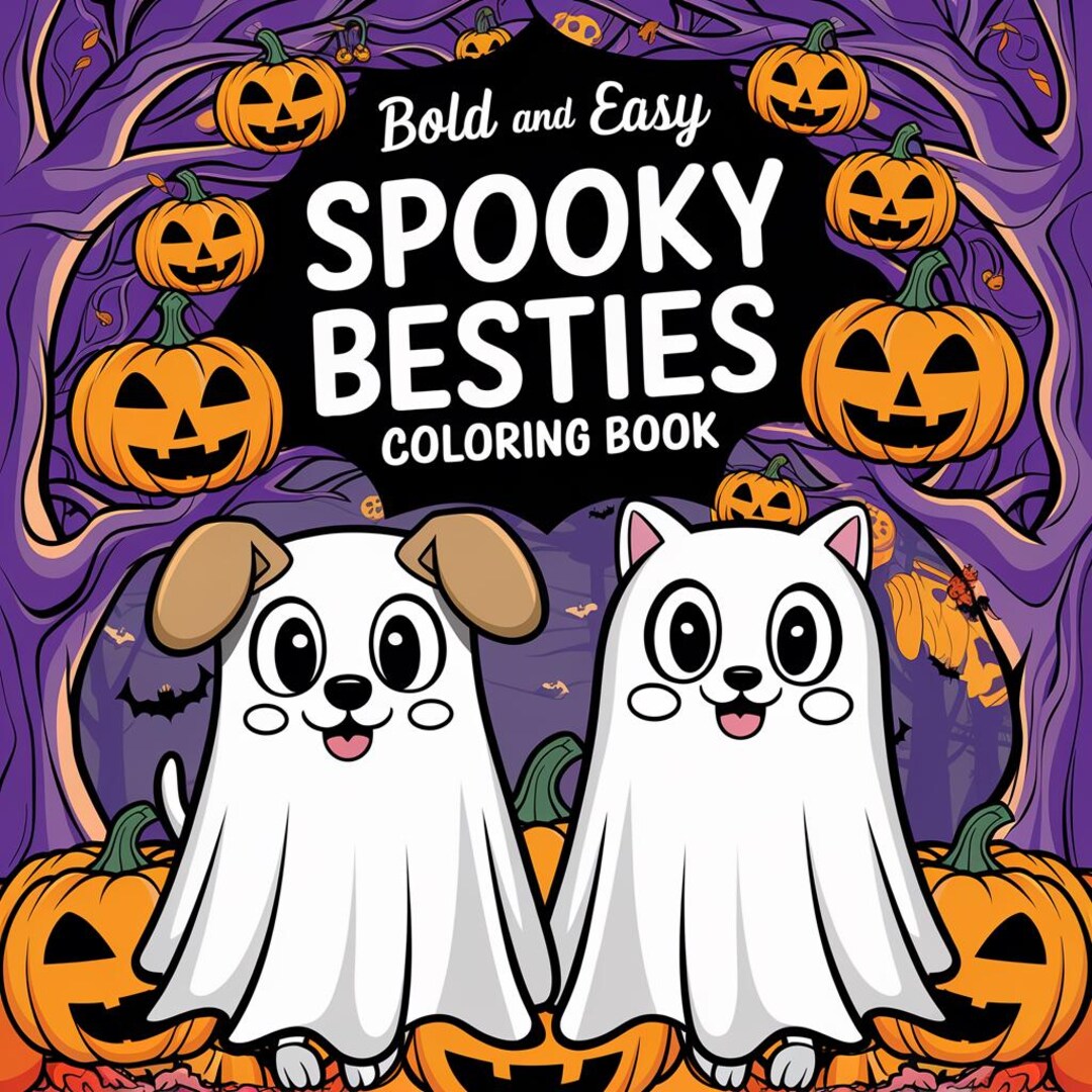 Easy Spooky Besties Coloring Book | 119 Cute & Creepy Pages | Digital ...