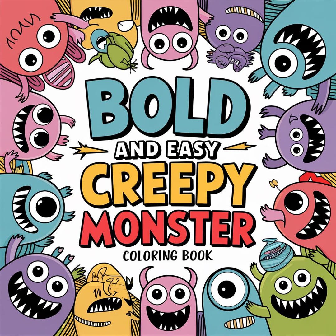Easy Creepy Monster Coloring Pages | 165 Spooky & Fun Designs | Digital ...