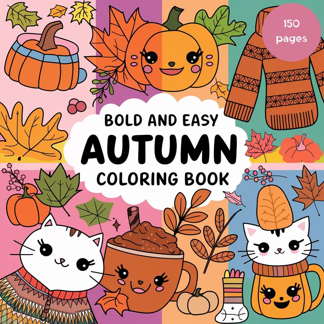 Autumn Coloring Pages - 150 Fall-themed Designs | Printable Digital ...