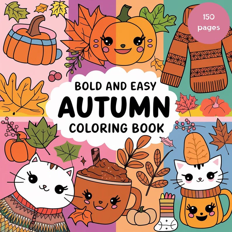 Autumn Coloring Pages - 150 Fall-themed Designs | Printable Digital ...